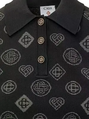 Casablanca Jacquard Buttoned Polo Shirt