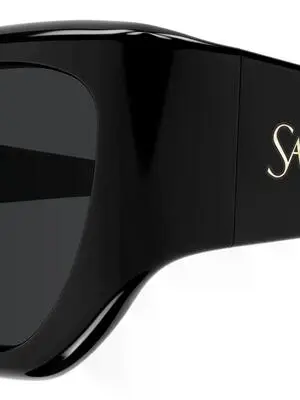 Saint Laurent Square Frame Sunglasses With Gold-tone Detail