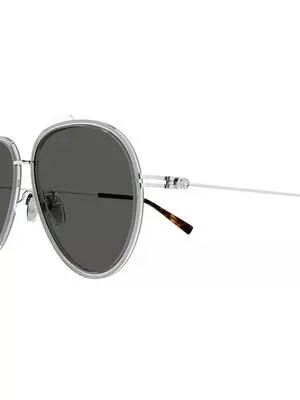 Gucci Tone Pilot-frame Sunglasses - Silver