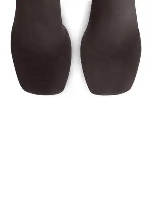 COURREGES Square-toe Mesh Thigh High Boots - Brown