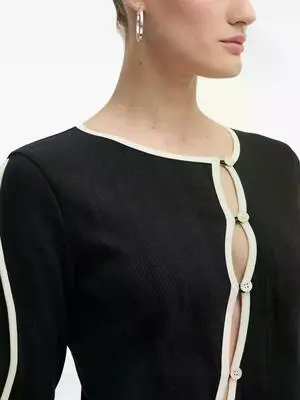 RÉSUMÉ Button-up Cardigan With Contrasting Trim