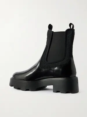 Tory Burch Patent-leather Chelsea Boots - Black