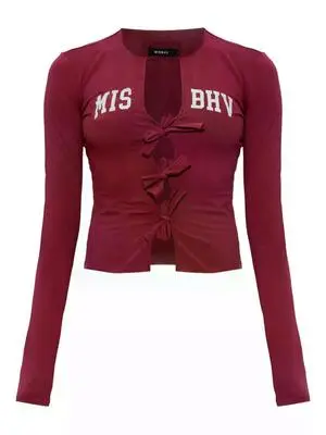 MISBHV Bow Detail Long Sleeve Blouse - Red