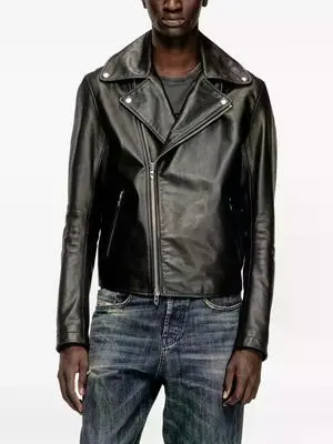 DIESEL® L-eo-wrd Leather Jacket - Black