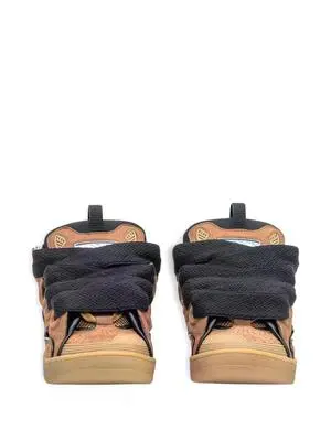 LANVIN Curb Lace-up Sneakers - Brown