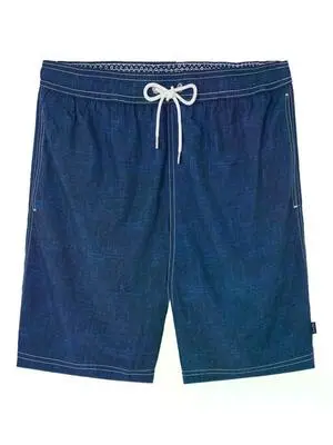 Paul & Shark Shark-charm Textil-print Swim Shorts - Blue