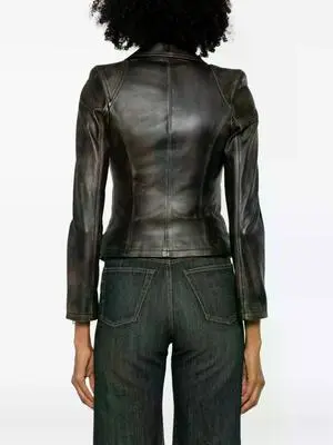 SWORD 6644 Zip-up Leather Jacket
