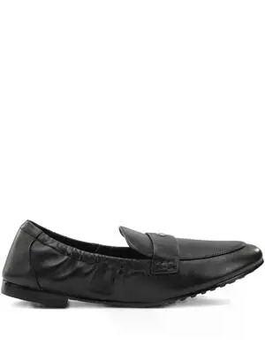 Tory Burch Ballet Loafer With Metal Double T Detailing - Black