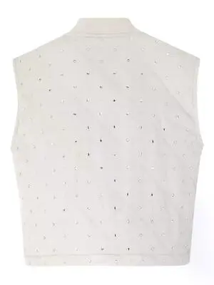 Pinko Amata Quilted Gilet With Embellishments - Grey