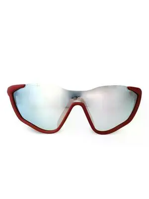 Gucci Mask Shaped Sunglasses With Mirrored Lenses - Red