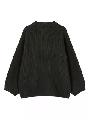 STUDIO TOMBOY Ribbed-knit V-neck Cardigan - Grey