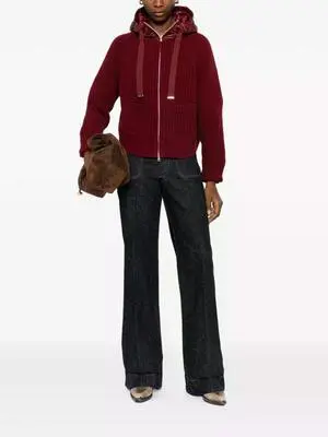Herno Ribbed Hooded Jacket - Red