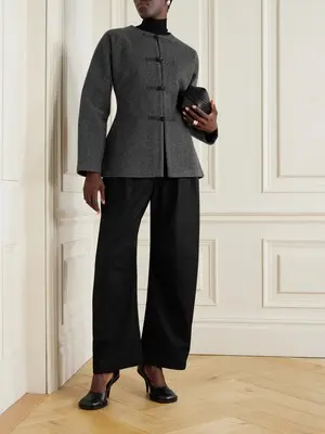 RÓHE Leather-trimmed Wool Cardigan