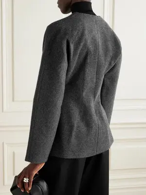 RÓHE Leather-trimmed Wool Cardigan