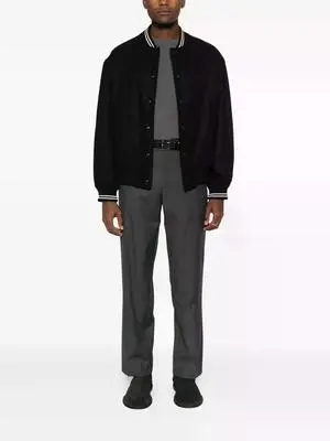 Maison Kitsuné Ribbed-trimmed Bomber Jacket - Black