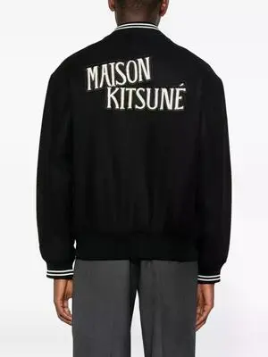 Maison Kitsuné Ribbed-trimmed Bomber Jacket