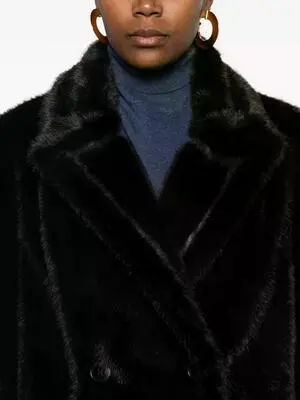 TWINSET Double-breasted Faux Fur Coat