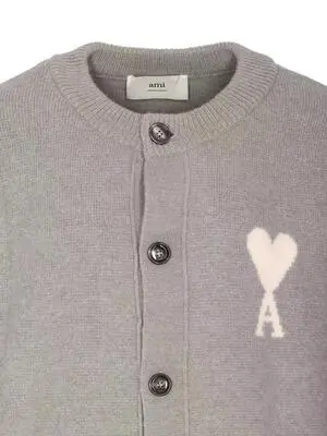AMI Paris Embroidered Logo Button Cardigan