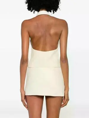 MEDEEA Halterneck V-neck Vest With Ring Detail