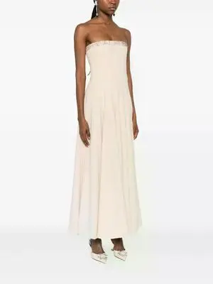 Costarellos Beaded-embellished Strapless A-line Dress