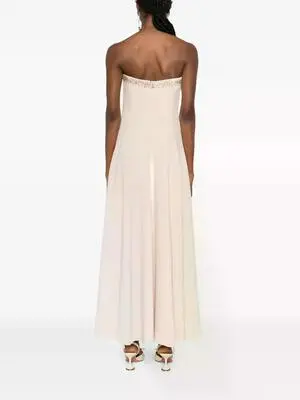 Costarellos Beaded-embellished Strapless A-line Dress