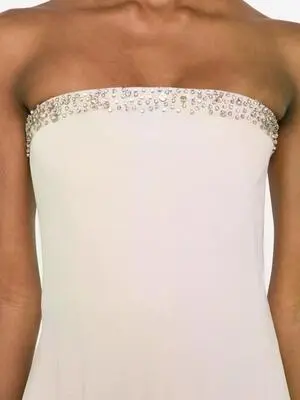 Costarellos Beaded-embellished Strapless A-line Dress