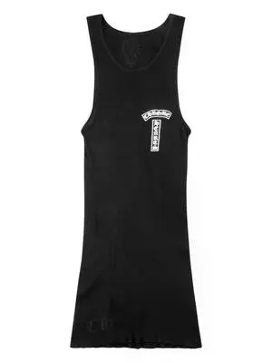 Chrome Hearts Logo Print Fine-ribbed Tank Top - Black