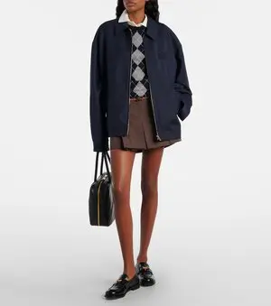 Miu Miu Mohair And Wool Blouson Jacket - Blue