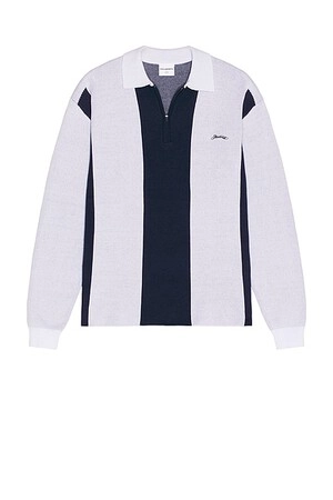 STUDENTS GOLF Gibson Fleece Long Sleeve Polo - Bone