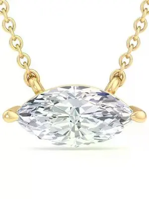 TILLA 14kt Gold Marquise Cut Diamond Necklace - Yellow