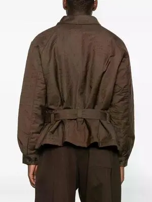 GLASS CYPRESS Belted Double-breasted Coat
