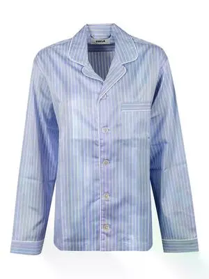 TEKLA Striped Pyjama Shirt - Blue