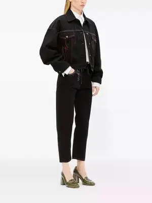 MSGM Denim Jacket With Contrasting Topstitching