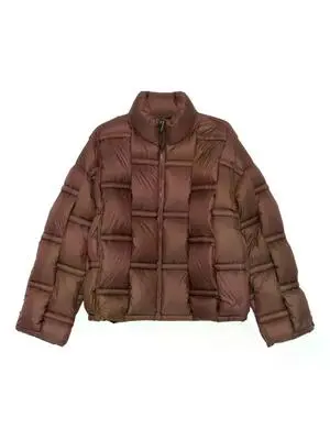 RAXXY Quilted Zip-up Puffer Jacket - Brown