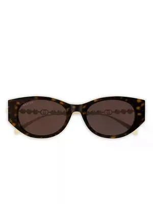 Gucci Pearl Embellished Cat-eye Sunglasses - Brown