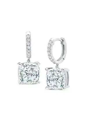 TILLA 14k White Gold Diamond Dangling Earrings - Silver