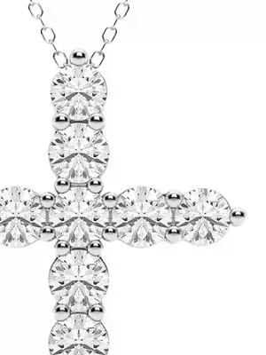 TILLA 14k White Gold Diamond Cross Pendant Necklace
