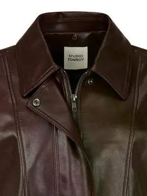 STUDIO TOMBOY Faux-leather Hooded Jacket