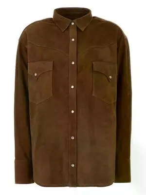 LOIS Chest-pocket Suede Shirt - Brown