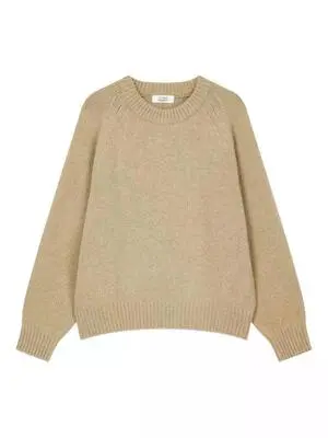 STUDIO TOMBOY Raglan Sleeve Ribbed Knit Sweater - Neutrals
