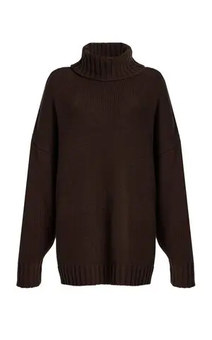 Jenni Kayne Porter Knit Cashmere Turtleneck Sweater - Brown