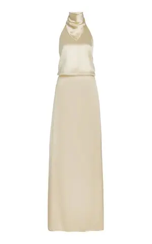 Bevza Hustka Scarf-neck Maxi Dress - Ivory
