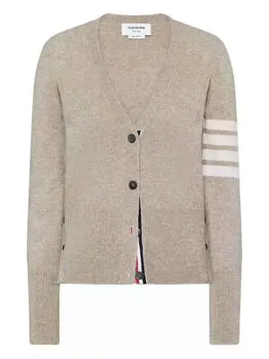 Thom Browne Thom Browne Shetland Wool 4-Bar Cardigan Neutrals