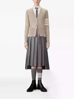 Thom Browne Shetland Wool 4-bar Cardigan - Neutrals