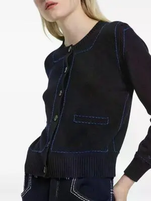 BARRIE Contrast Stitching Cardigan
