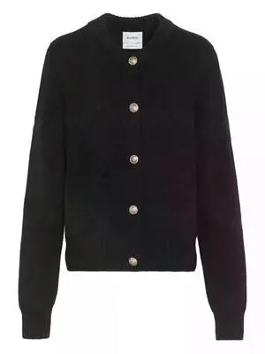 BARRIE Crew Neck Cardigan With Button Fastening - Black