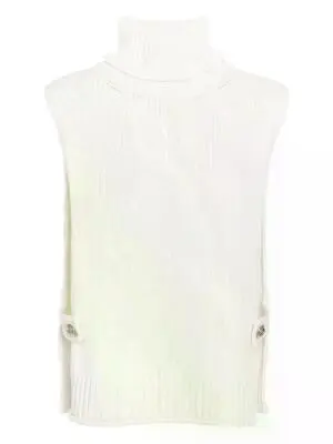 BARRIE Roll Neck Vest - Neutrals