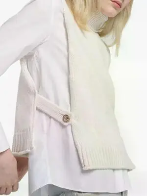 BARRIE Roll Neck Vest - Neutrals
