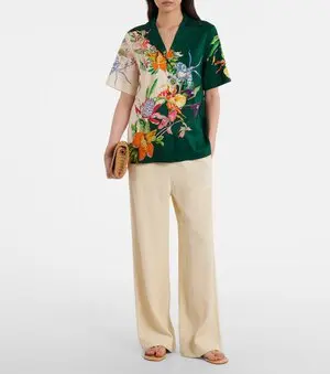 ALEMAIS Aggie Floral Linen-blend Shirt - Multicoloured
