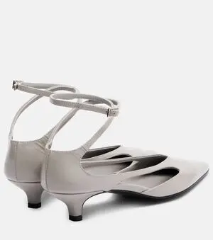 TOTEME Leather Pumps With Buckle-fastening Ankle Strap - Grey